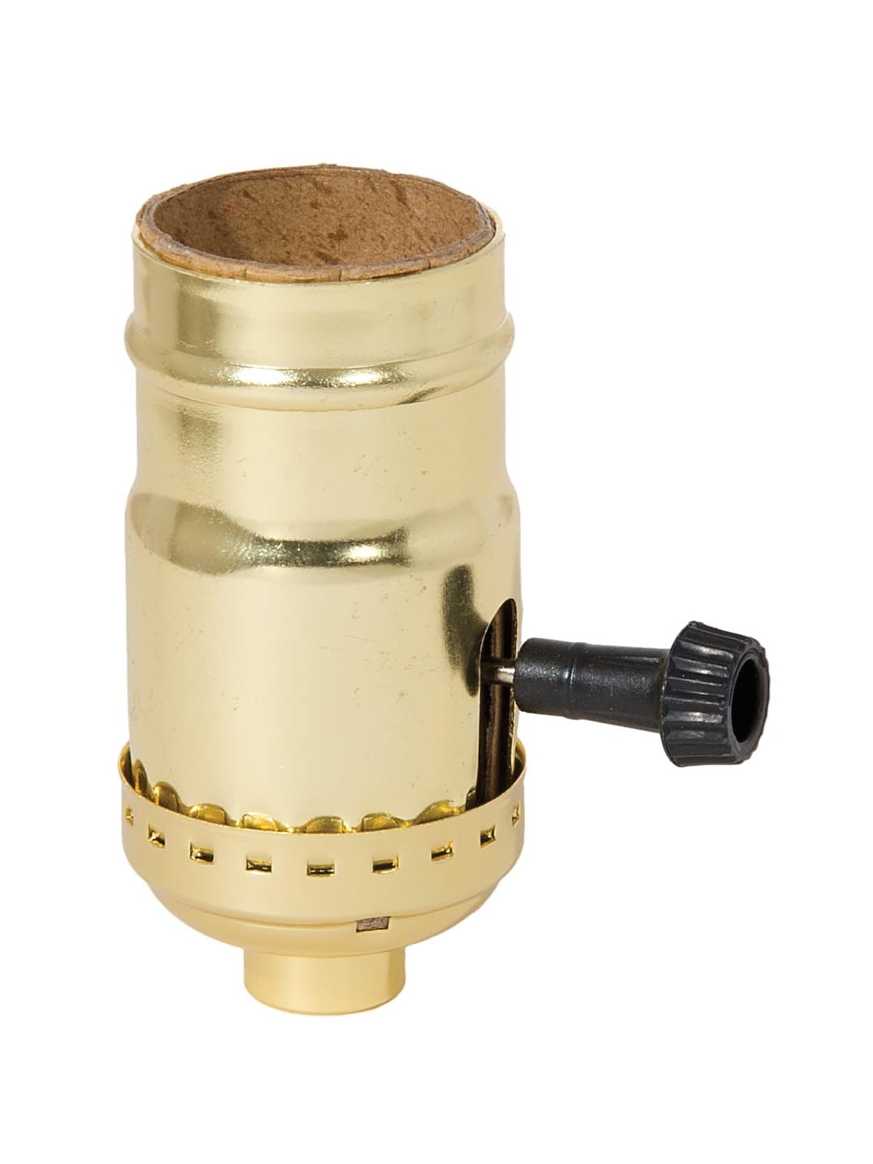 B&P Lamp® 3-Way Turn Knob Socket with Push-In Terminals, 1/8 IP Socket ...