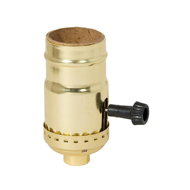 B&P Lamp® 3-Way Turn Knob Socket with Push-In Terminals, 1/8 IP Socket ...