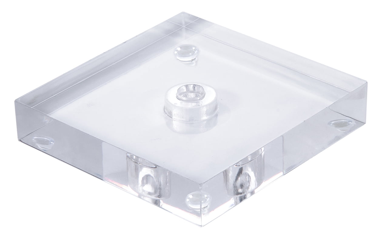 B&P Lamp® 5 Inch Diameter Clear Square Acrylic Footed Lamp Base ...