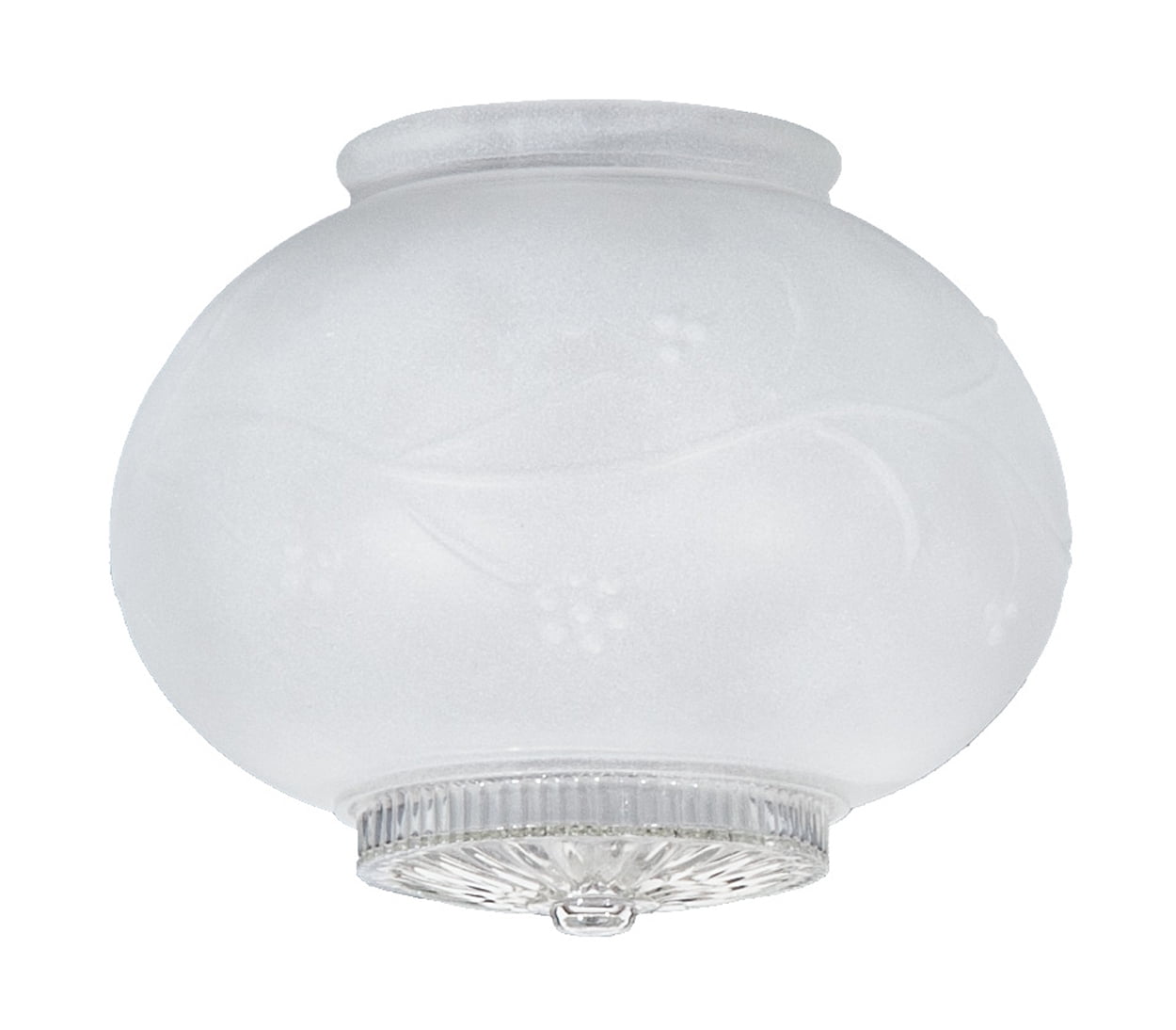 B&P Lamp® 5 Inch Hall White Glass Shade with Clear Bottom - Walmart.com
