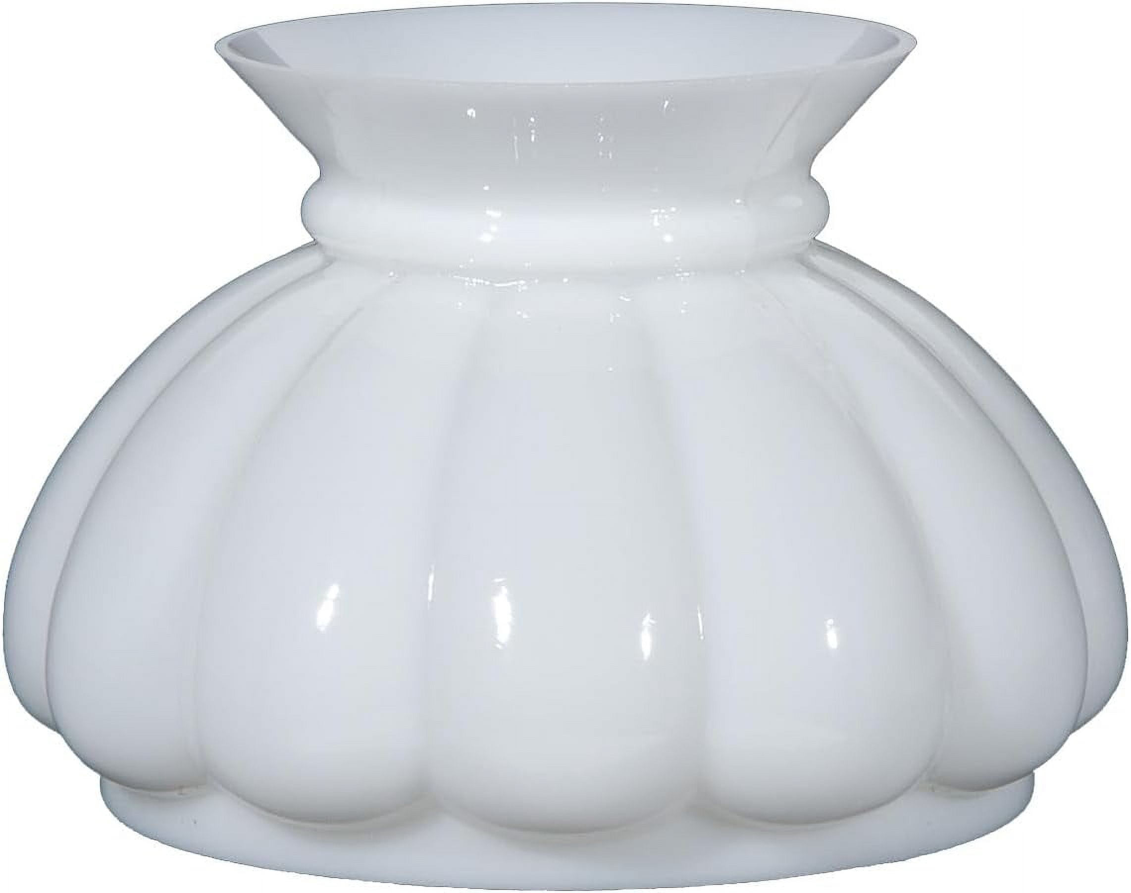 B&P Lamp® 7 Inch Diameter Opal Glass Melon Style with Plain Top Lamp ...