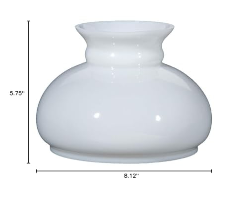 B&P Lamp 7 Inch White Cased Glass Hobnail Student Shade - Walmart.com