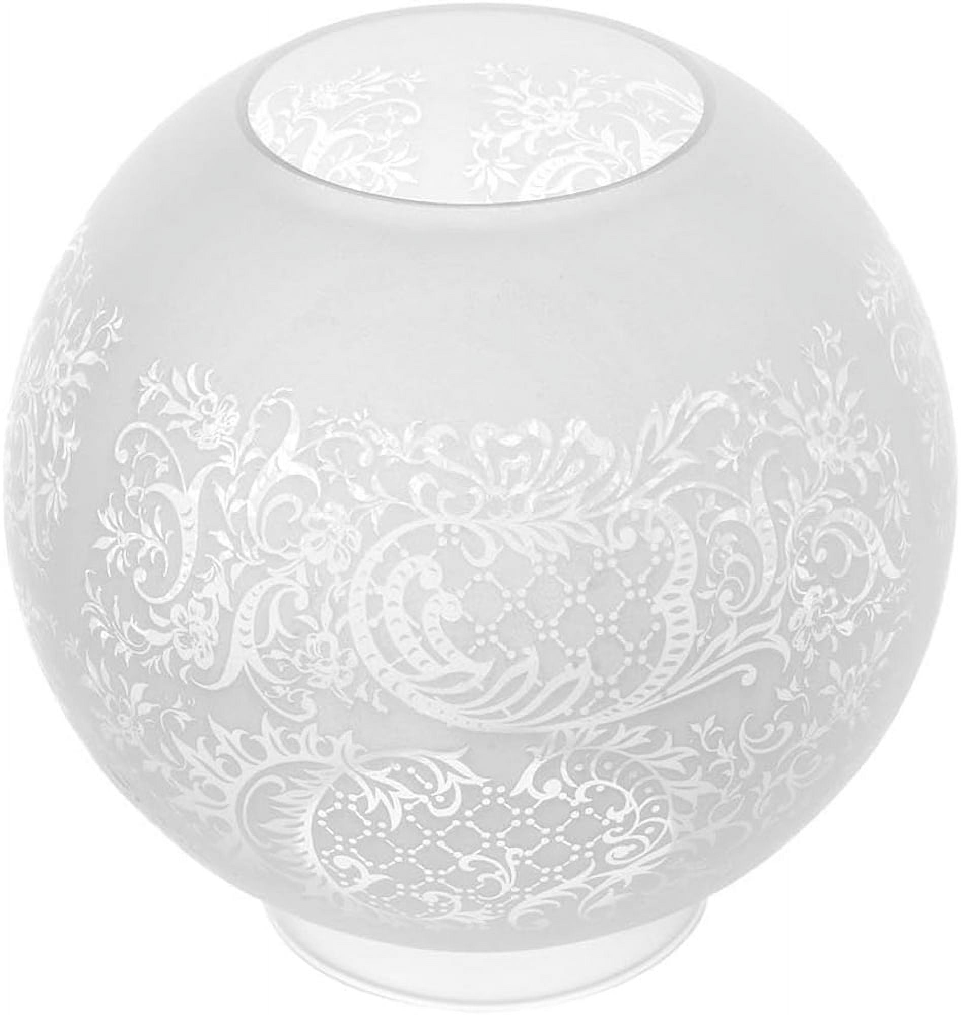 B&P Lamp® 8" Ball Style Gas Shade With Etched And Clear Filigree Design ...