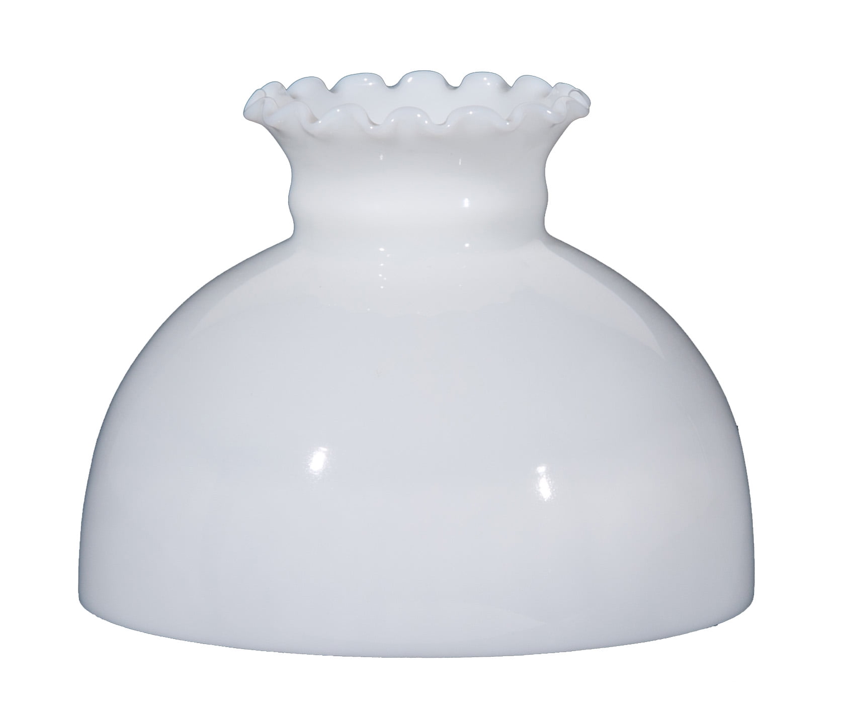 B&P Lamp® 9 7/8" Fitter Opal White Glass Classic Vintage Style Dome ...