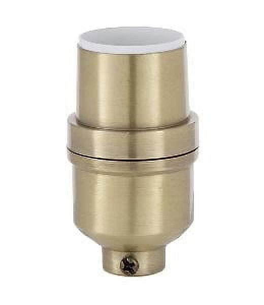 B&P Lamp® Antique Brass Finish, Med. Base Modern Keyless Lamp Socket ...