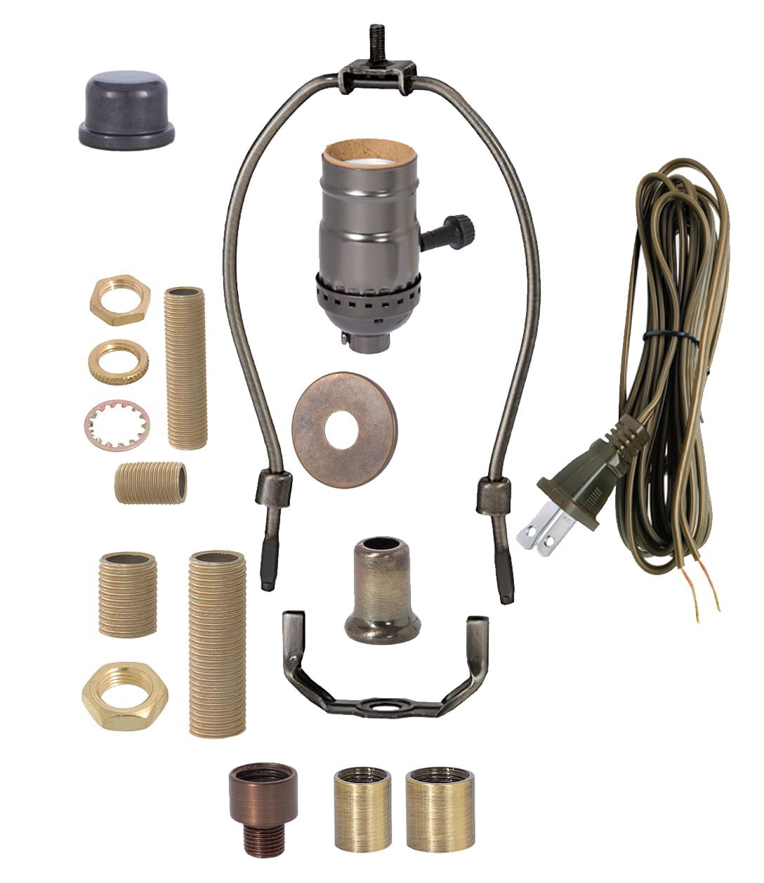 B&P Lamp® Antique Bronze Finish Floor Lamp Wiring Kit with a 3-Way ...