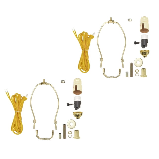 B&P Lamp® Brass Plated Finish Table Lamp Wiring Kit with a 9 Inch Harp ...