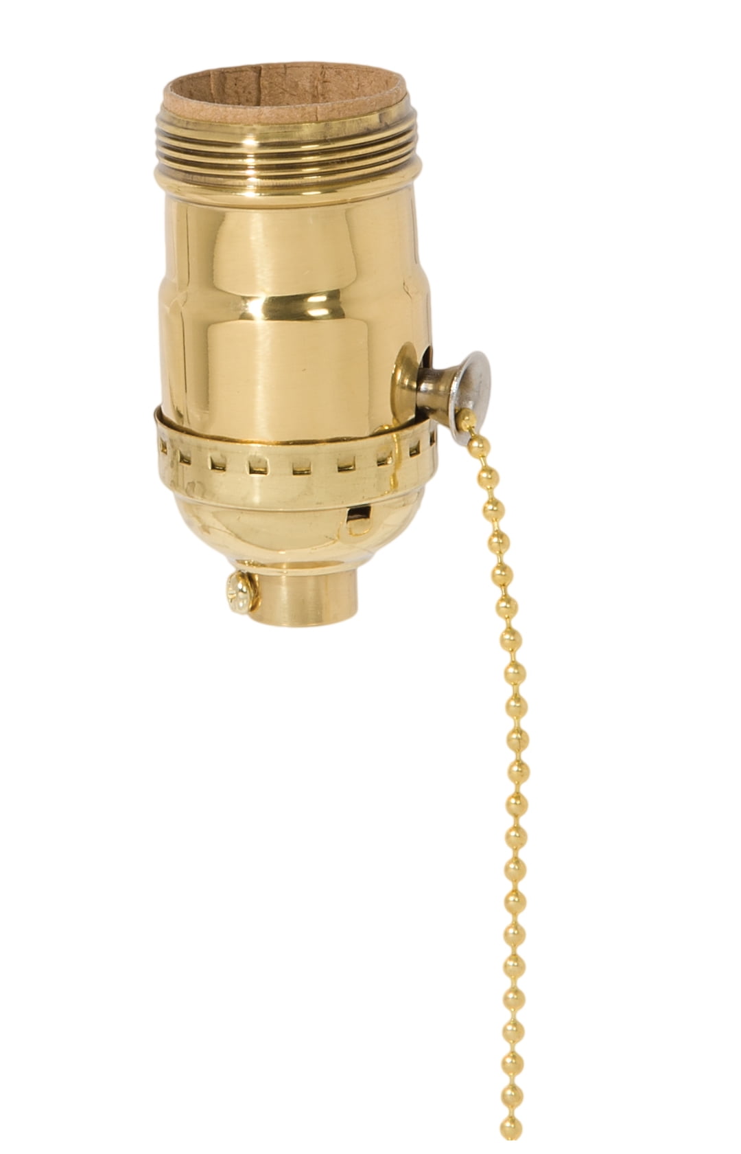 B&P Lamp® Brass Pull Chain Socket, Polished And Lacquered Finish, Pull ...