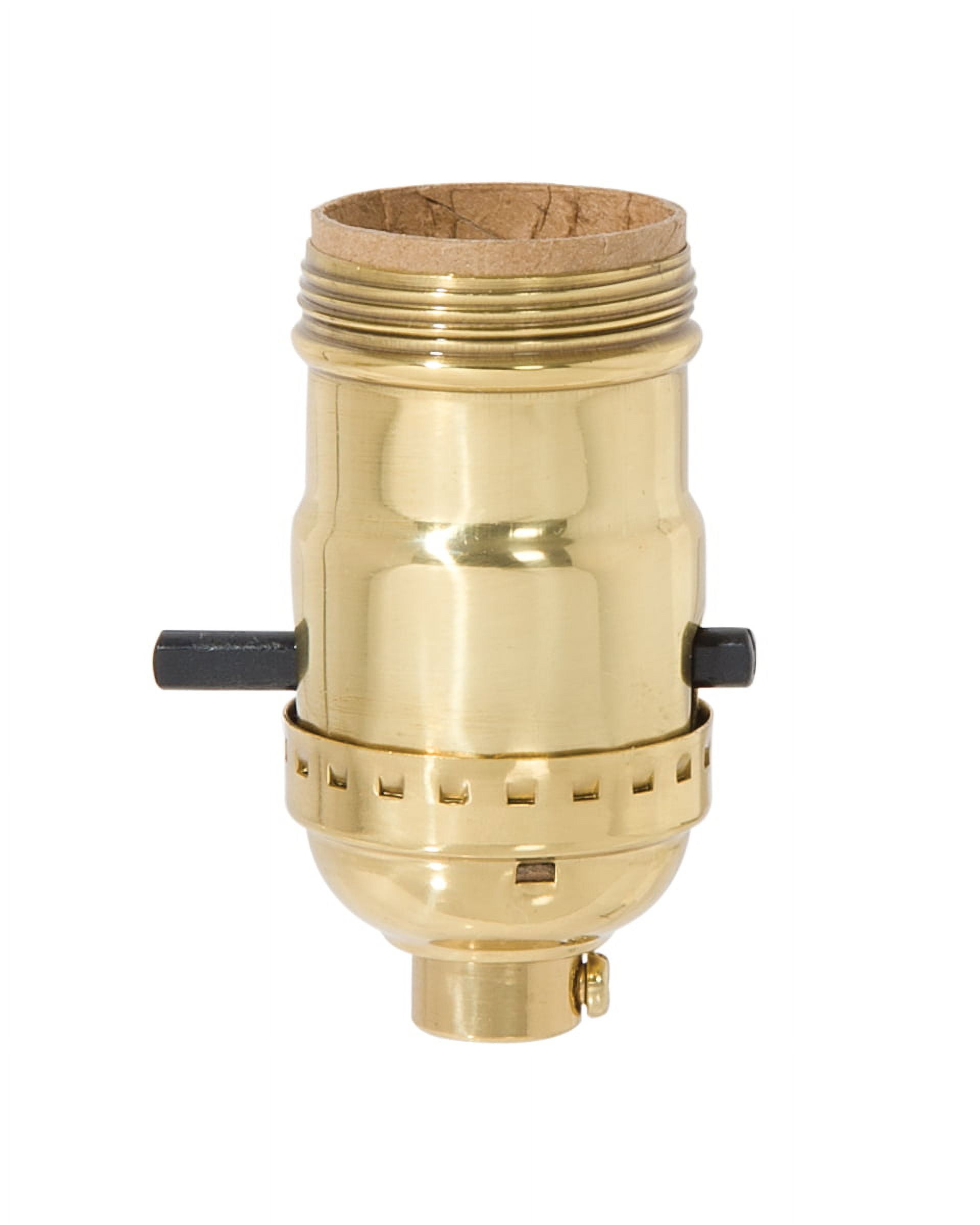 B&P Lamp® Brass Socket, Polished And Lacquered Finish, Push-Thru, On ...