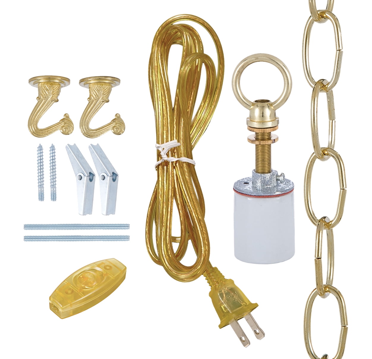 B&P Lamp® Brass Swag Lamp Kit For Fabric Shades - Walmart.com