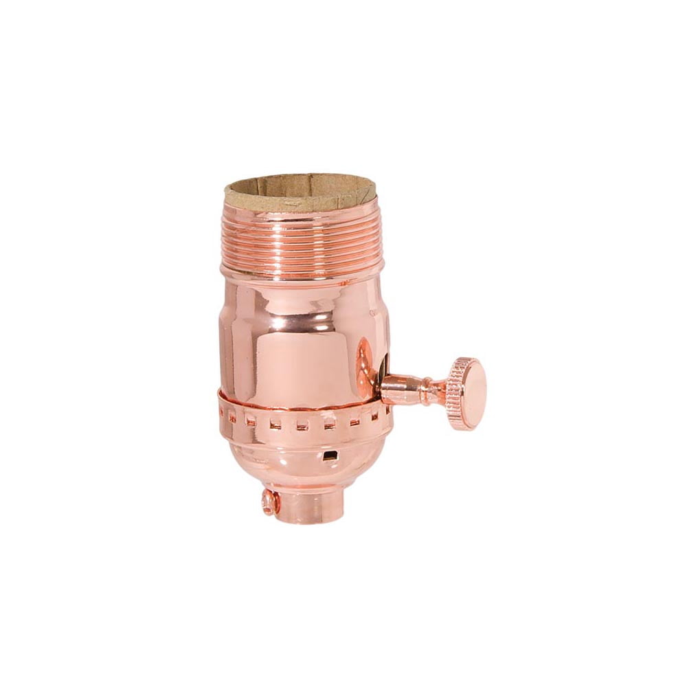B&P Lamp® Brass Turn Knob Sockets, Polished Copper Finish, 3-Way ...