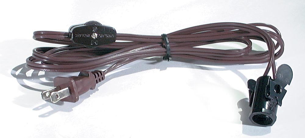 B&P Lamp® Brown Color Cord Set W/Switch And Candelabra Socket - Walmart.com