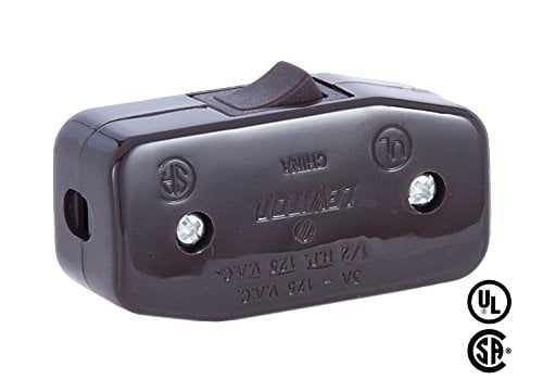 B&P Lamp® Brown, Heavy Duty Rocker Switch for Round Lamp Cord - Walmart.com