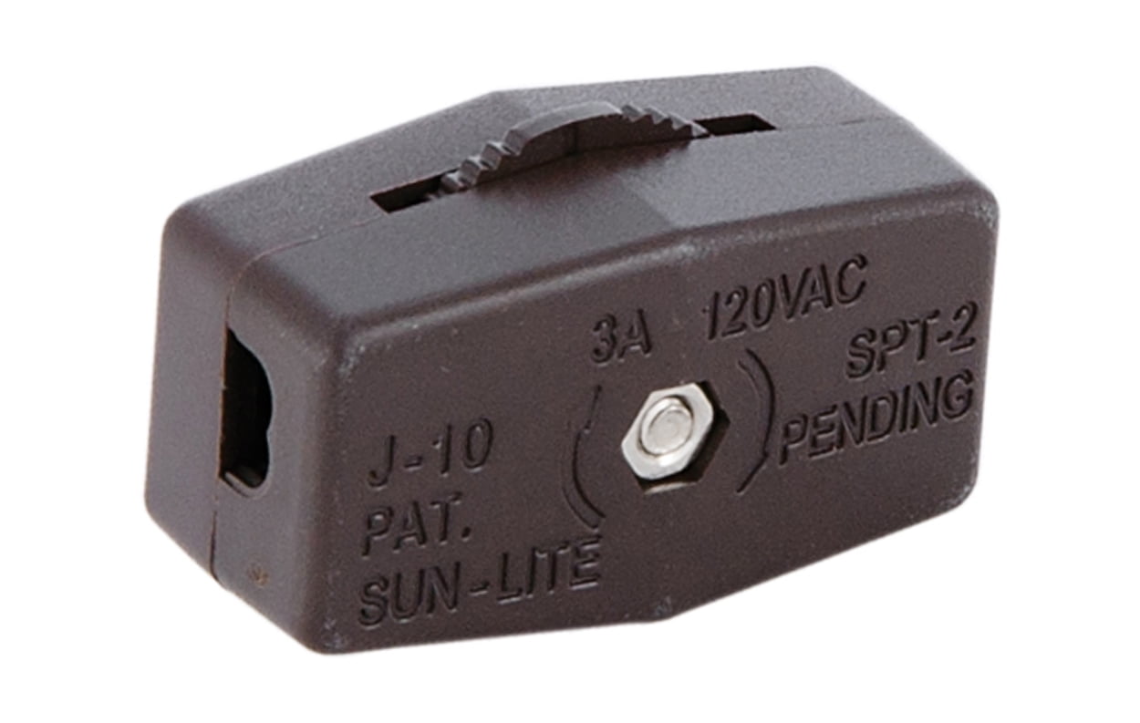 B&P Lamp Brown Inline Rotary Cord Switch for 18/2 SPT-2 Lamp Cord ...