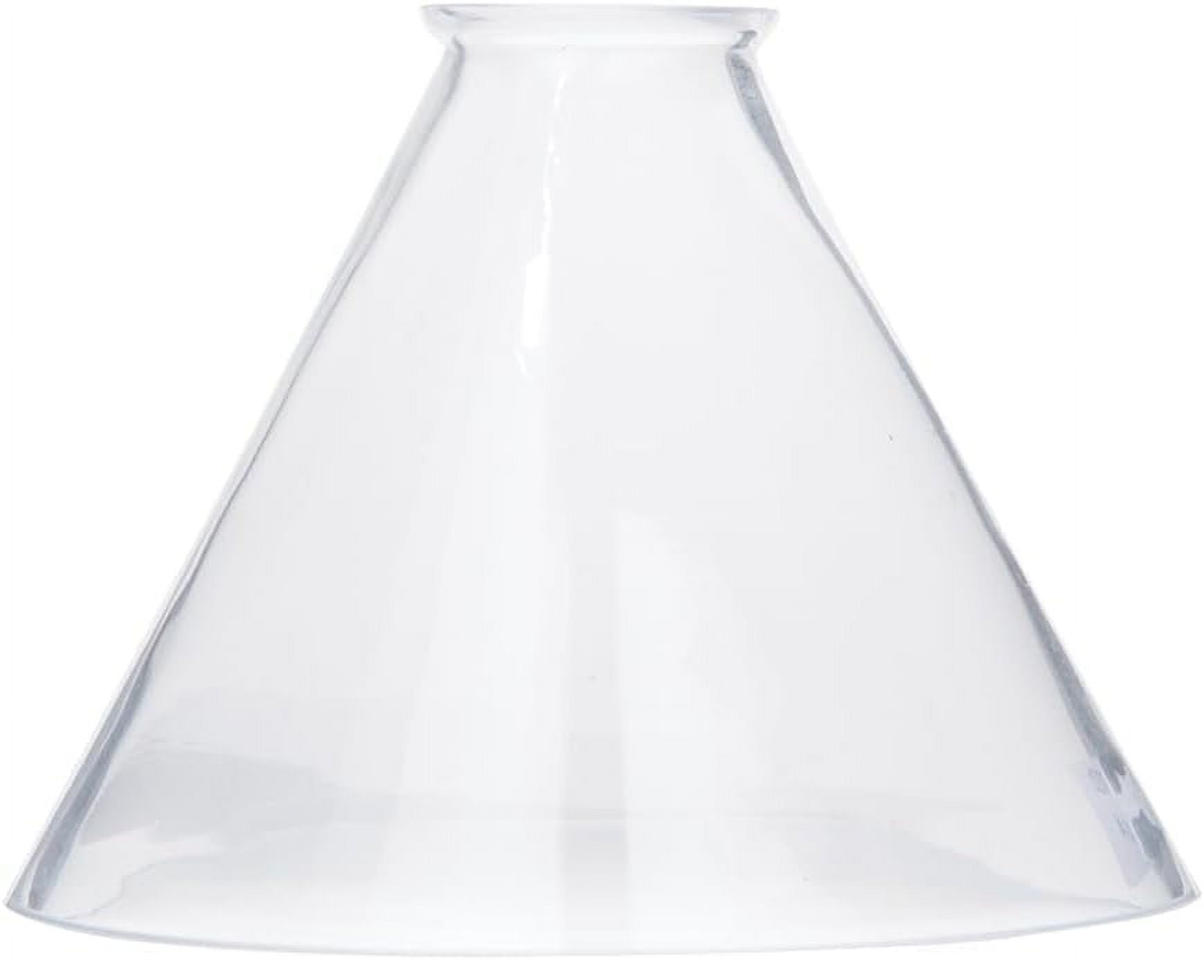 B&P Lamp® Clear Glass Deep Cone Shade with 7 Inch Bottom Diameter and 2 ...