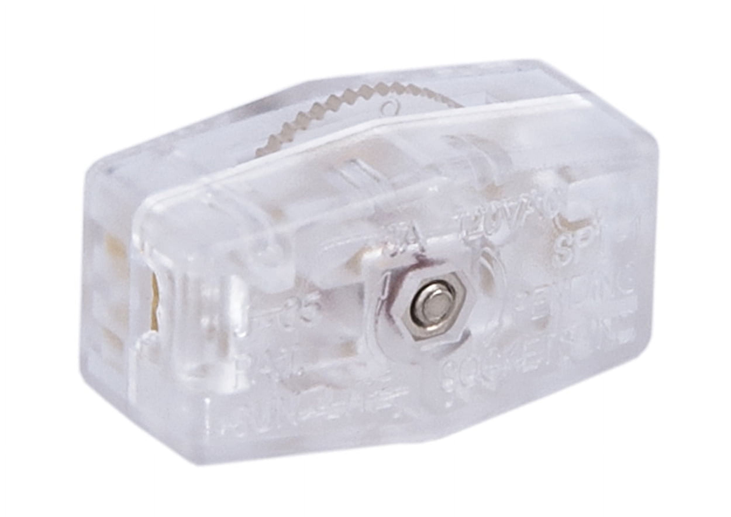 B&P Lamp® Clear Silver Inline Rotary Cord Switch For 18/2 Spt-1 Lamp ...