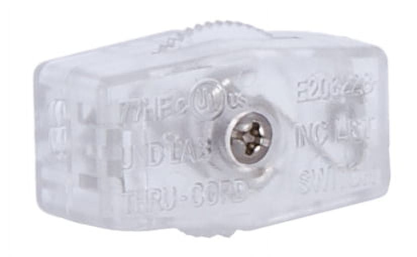 B&P Lamp® Clear Silver Inline Rotary Cord Switch For 18/2 Spt-2 Lamp ...