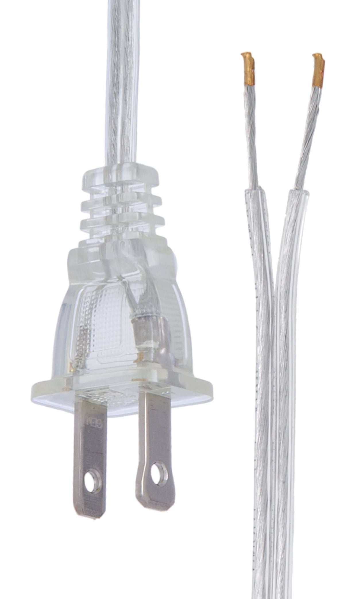 B&P Lamp® Clear Silver Lamp Cord, 8 Foot Long SPT-2 Wire, UL Listed ...