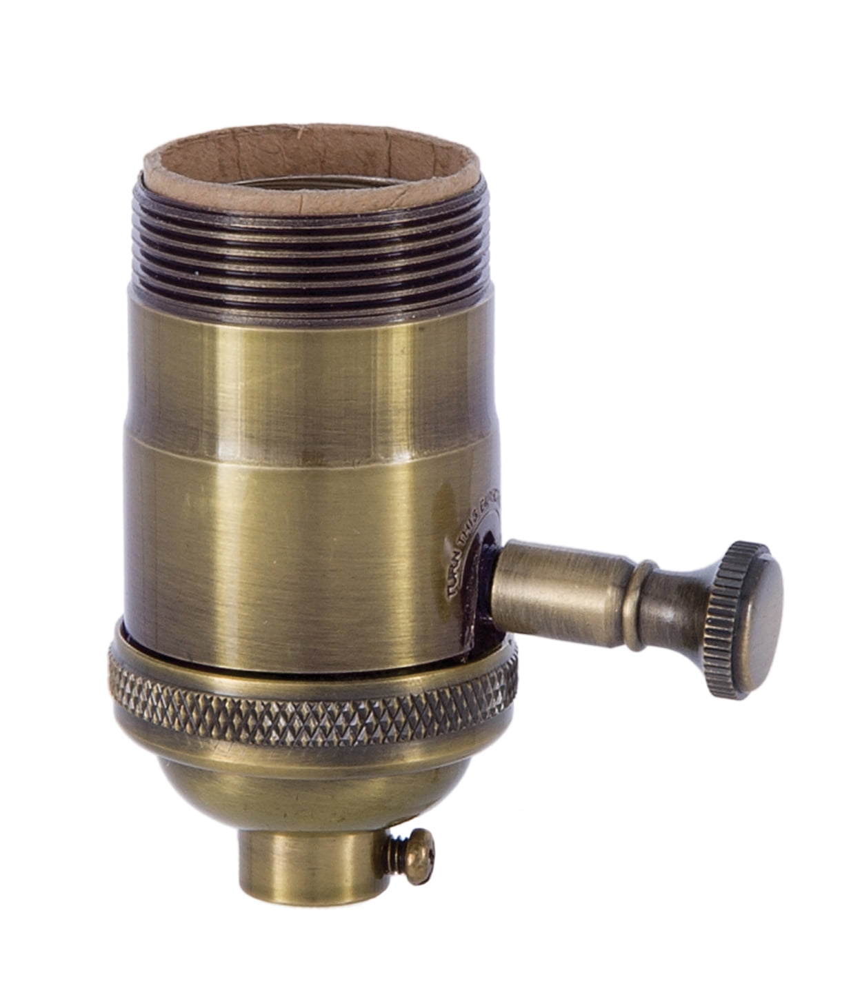 B&P Lamp® Edison Size Full Dimmer Socket In Antique Brass with UNO ...