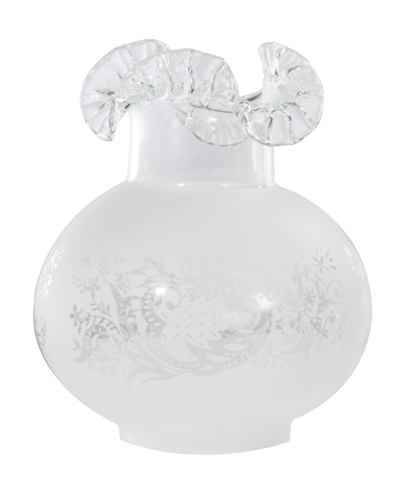 B&P Lamp® Etched Filigree Gas Lamp Glass Shade for Victorian Style ...