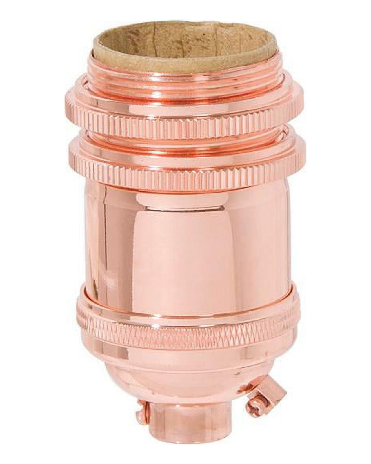 B&P Lamp® Heavy Turned Brass Keyless Socket, Polished Copper, With ...