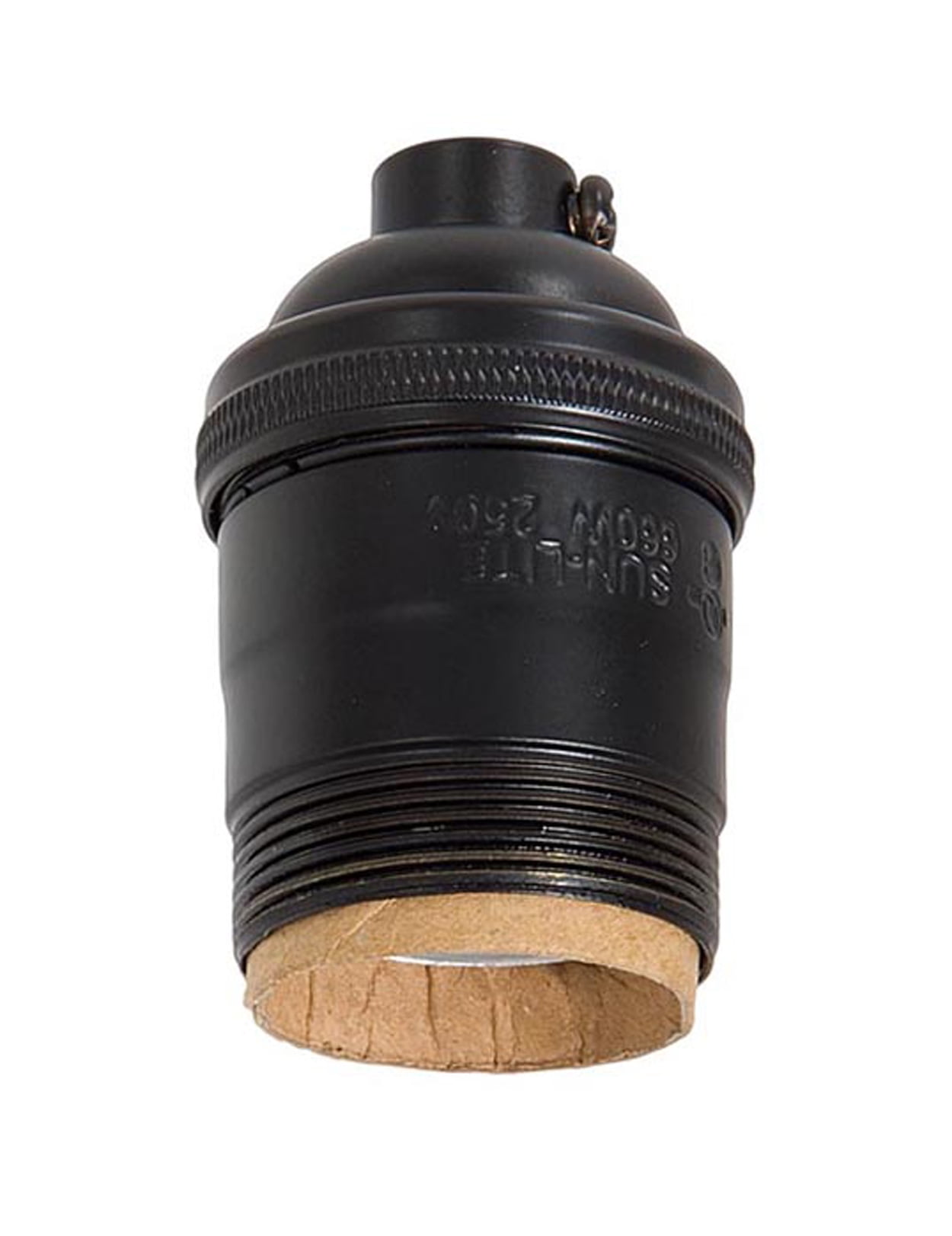 B&P Lamp® Heavy Turned Brass Keyless Sockets, Satin Black Finish ...
