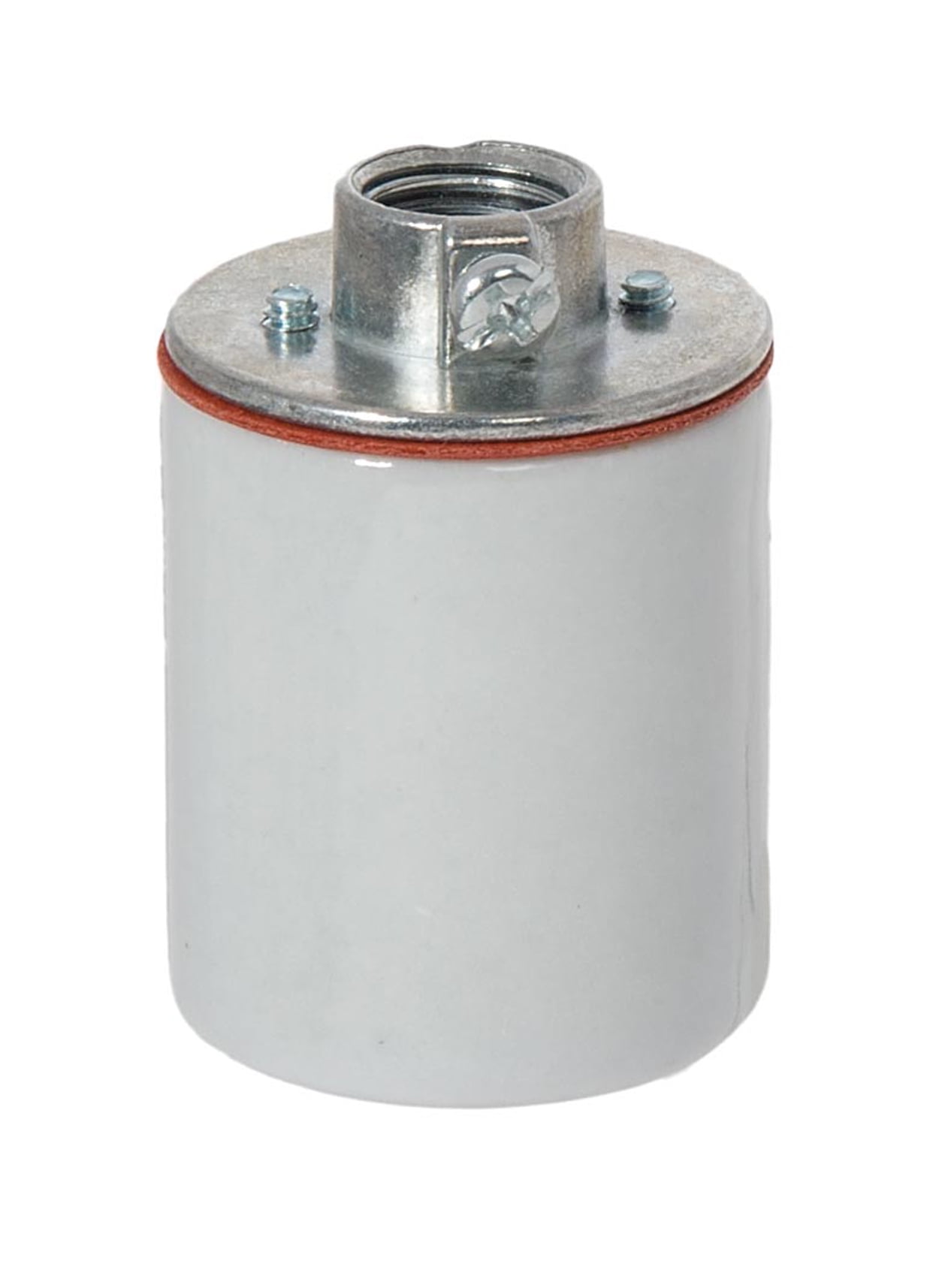 B&P Lamp® Keyless Porcelain ON/OFF Socket with Ground Screw, 1/4IP Cap ...