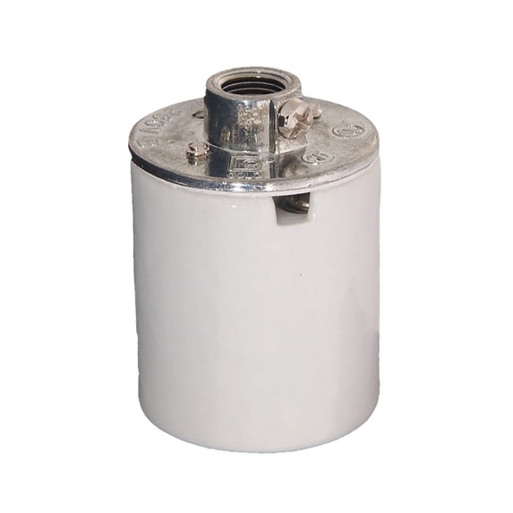 B&P Lamp® Keyless Porcelain ON/OFF socket with Ground Screw, 1/8IP Cap ...