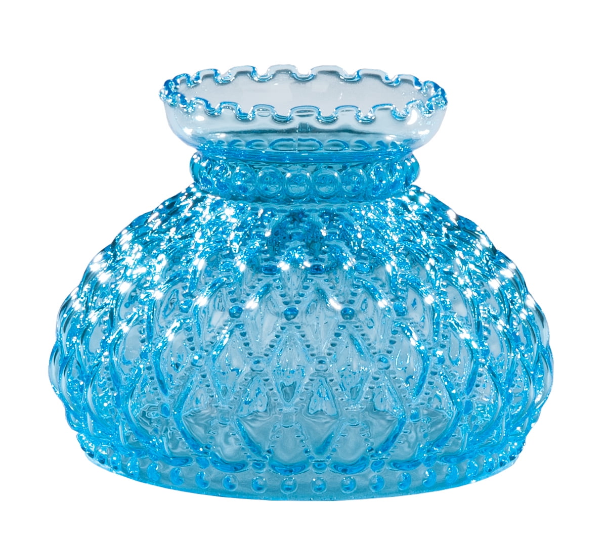 B&P Lamp Light Blue Glass Lamp Shade with Diamond Quilted Pattern ...