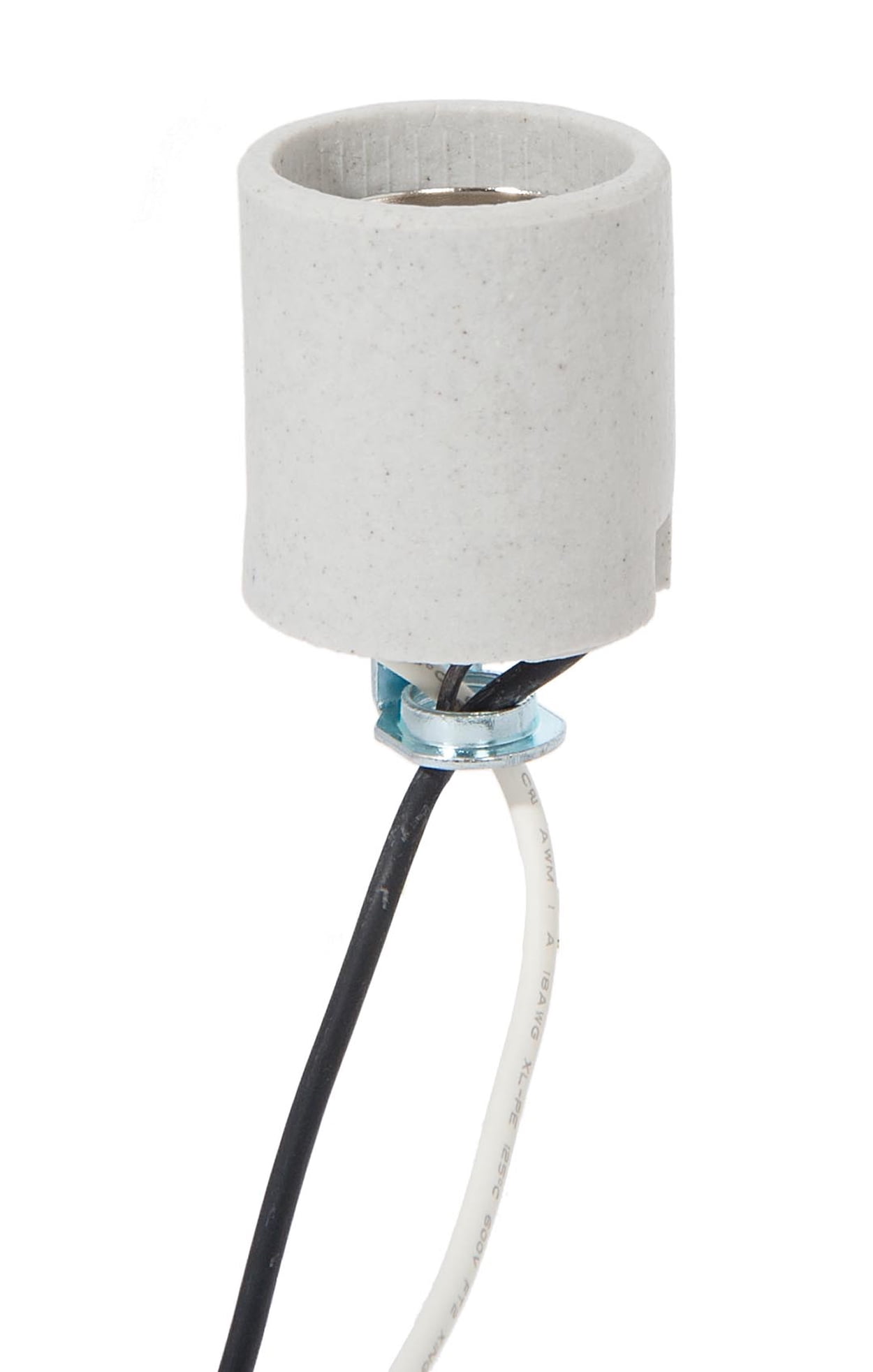 B&P Lamp® Medium Base E26 Keyless Unglazed Porcelain Socket with 10 ...