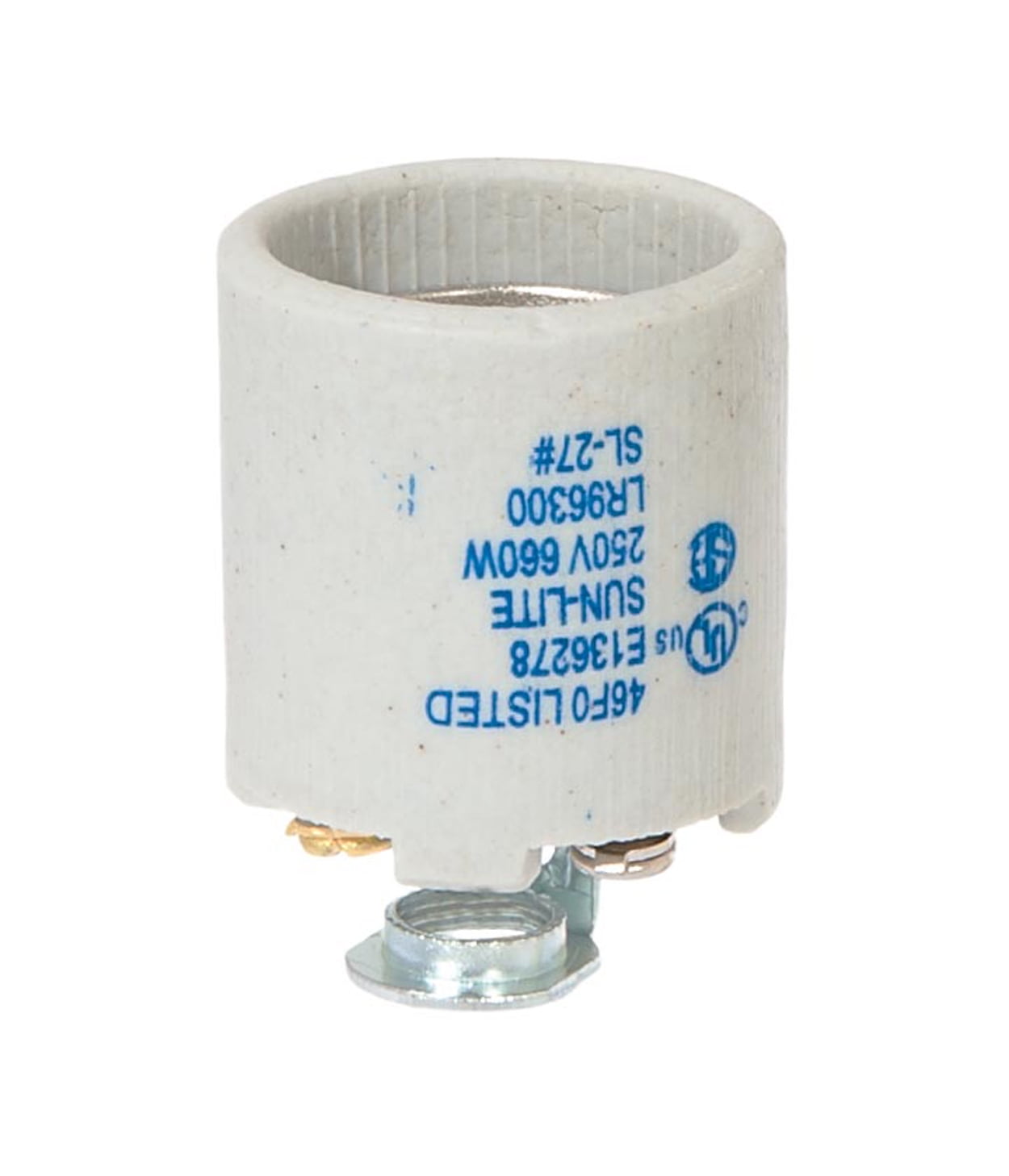 B&P Lamp® Medium Base Keyless Unglazed Porcelain Socket with a 1/8IP ...