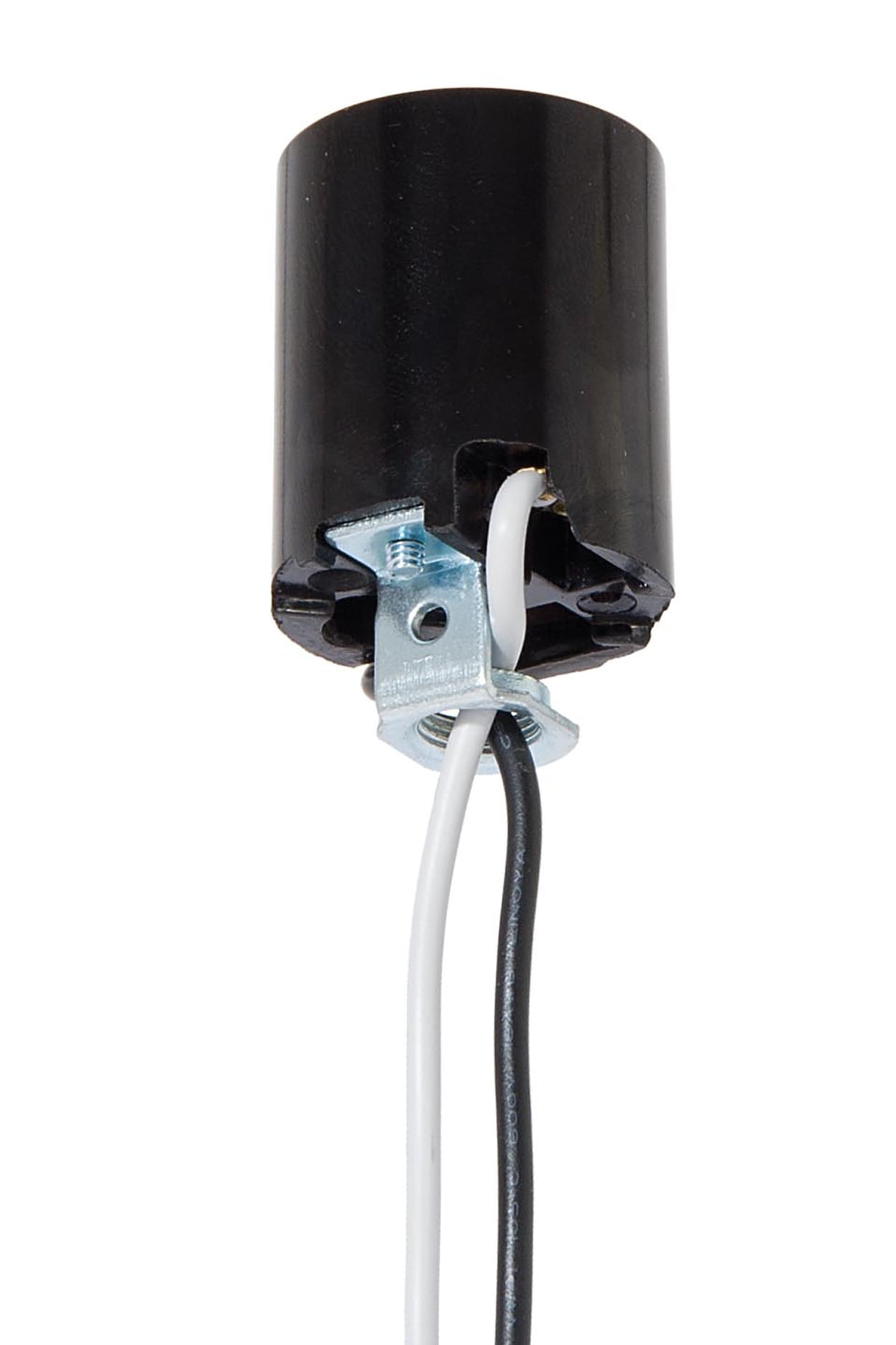 B&P Lamp Medium Base Phenolic Socket with 1/8IP Bottom Hickey and 10 ...