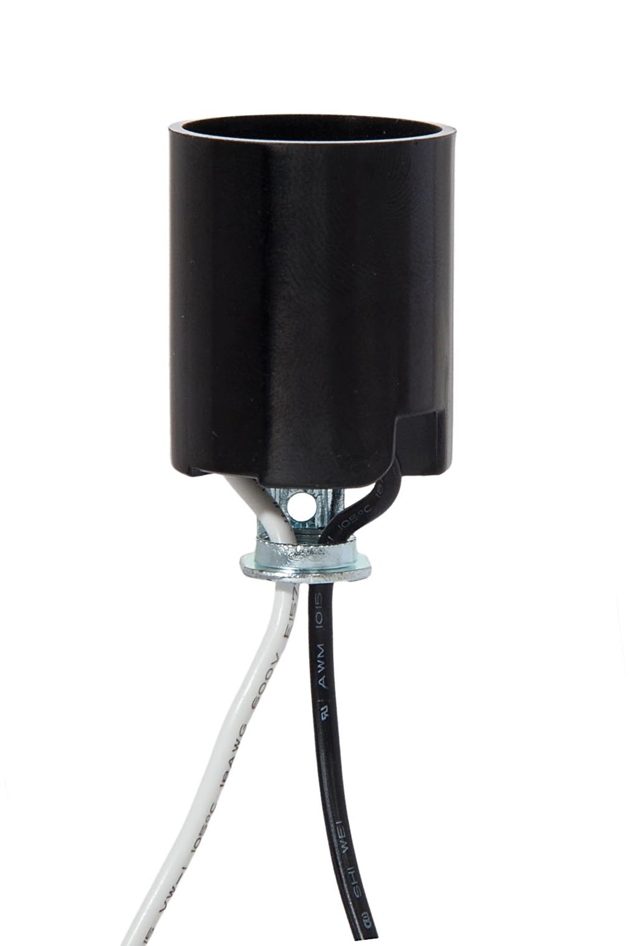 B&P Lamp Medium Base Phenolic Socket with 1/8IP Bottom Hickey and 24 ...