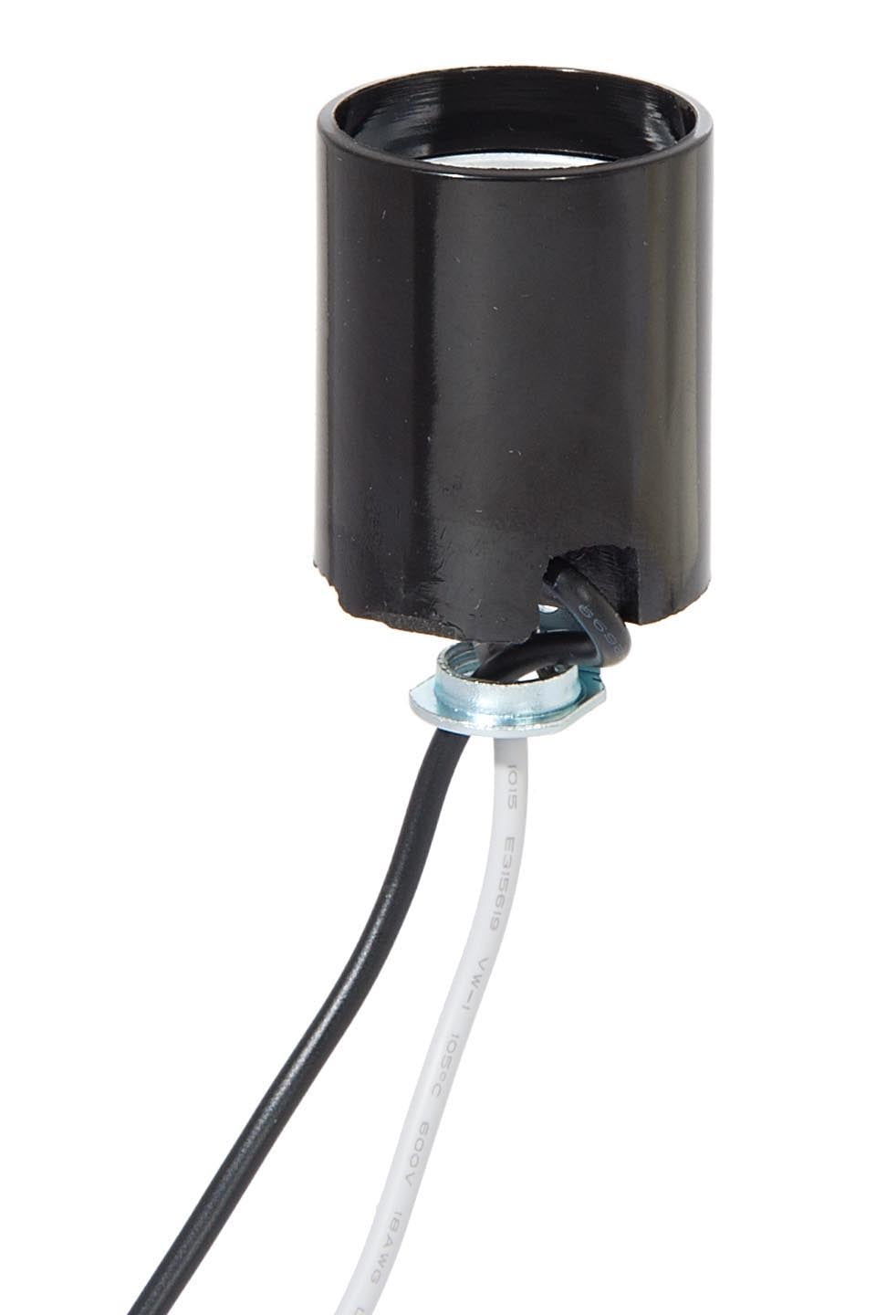 B&P Lamp Medium Base Phenolic Socket with 1/8IP Bottom Hickey and 36 ...