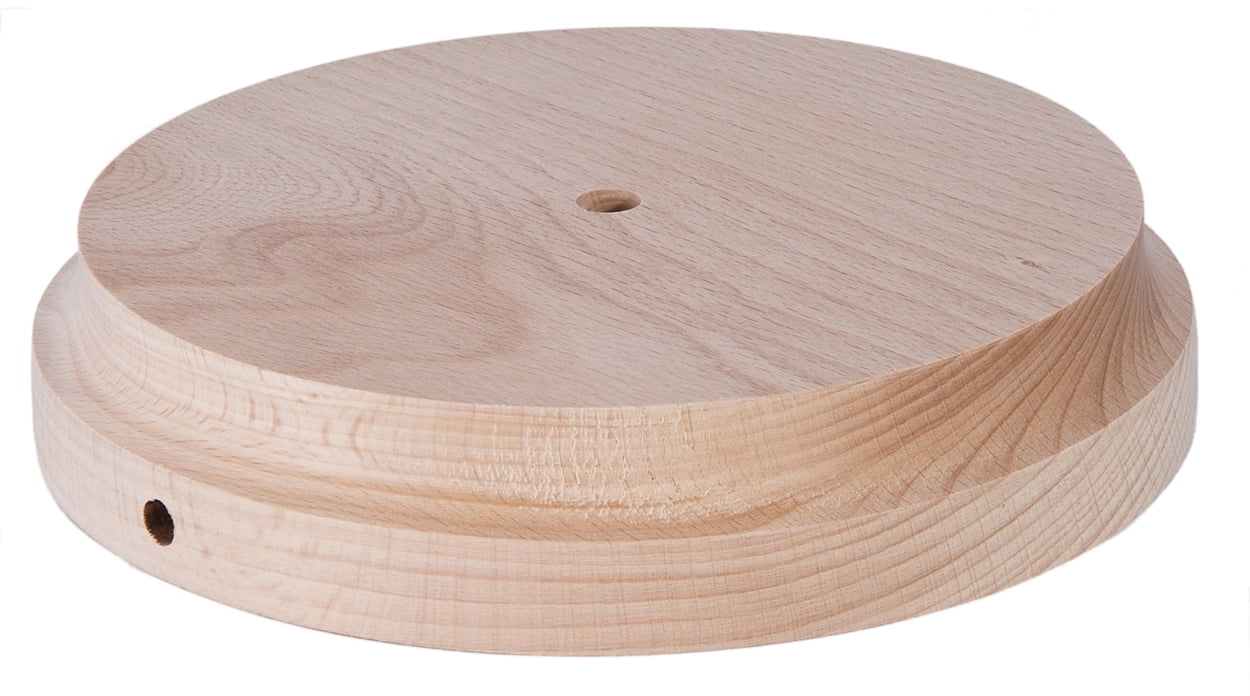 B&P Lamp® Modern Style Round Wooden Lamp Base with Tapered Edge, 8 Inch ...