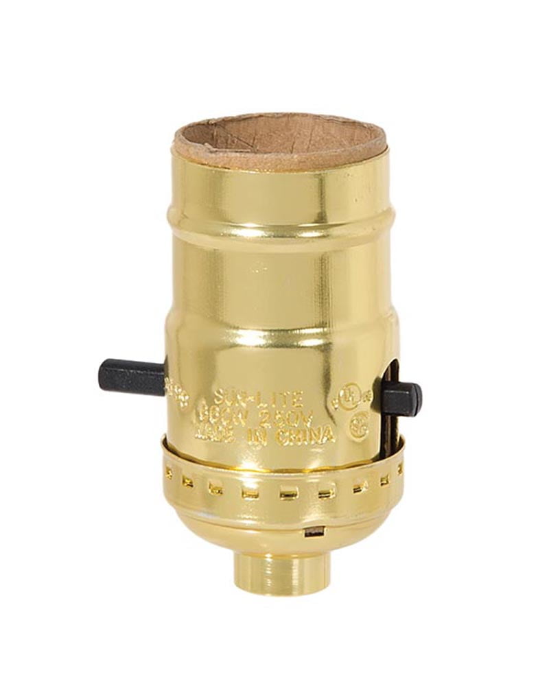 B&P Lamp® On/Off Push-Thru Socket with Push-In Terminals, 1/8 IP Socket ...