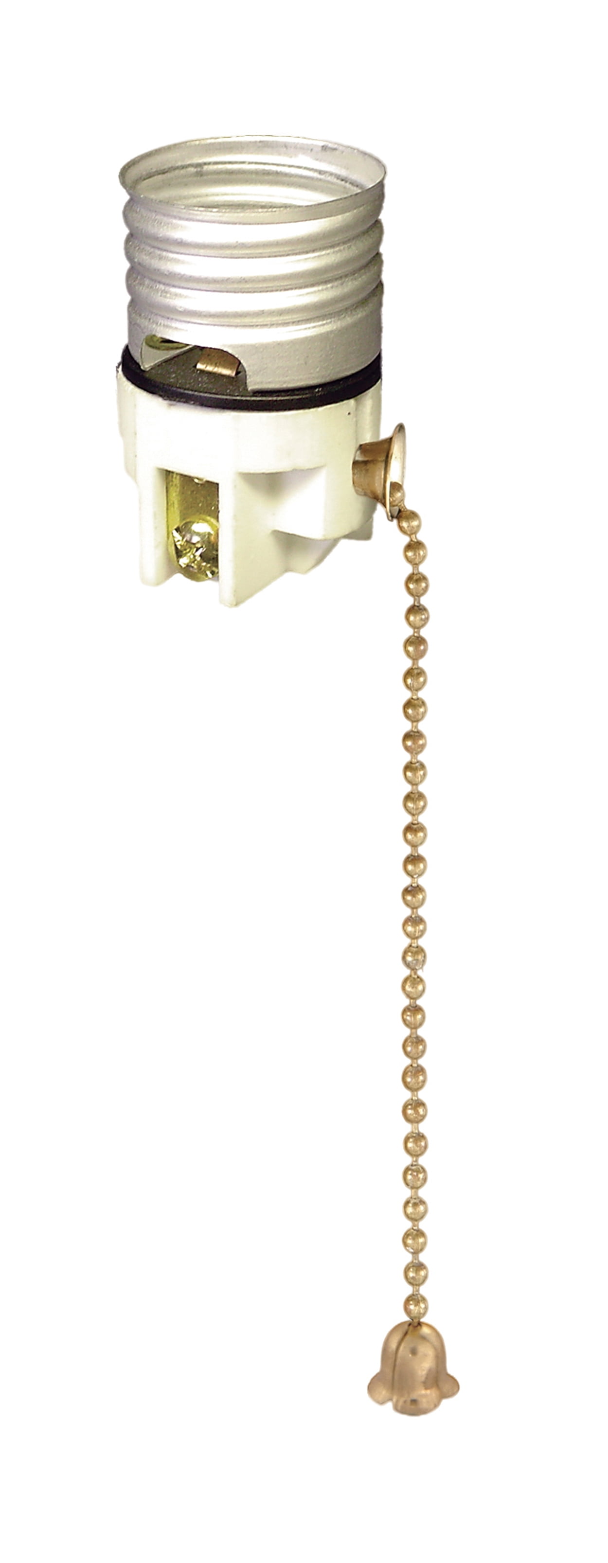 B&P Lamp® Porcelain Pull-Chain Socket Interior, Antique Brass Chain ...