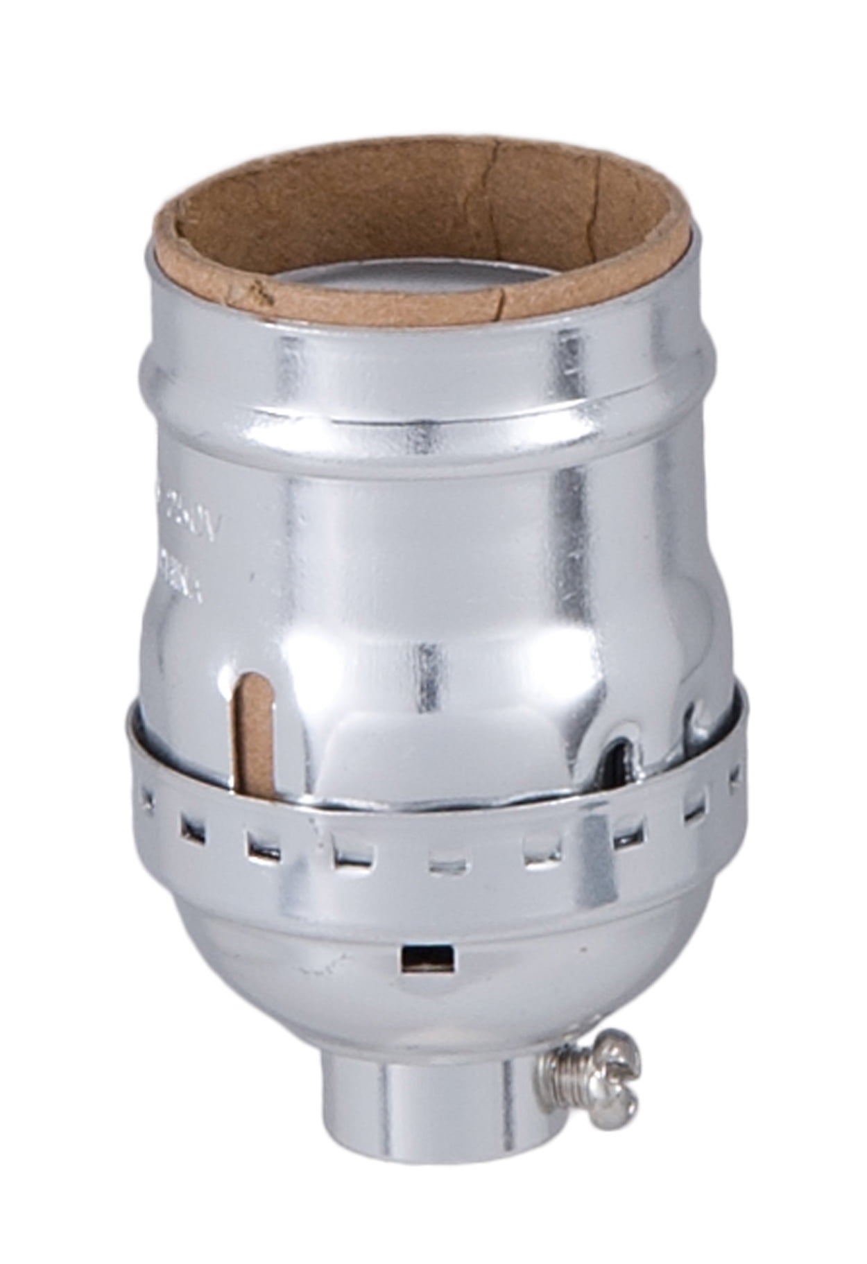 B&P Lamp® Short Keyless, Aluminum Medium Base Lamp Socket with Nickel ...