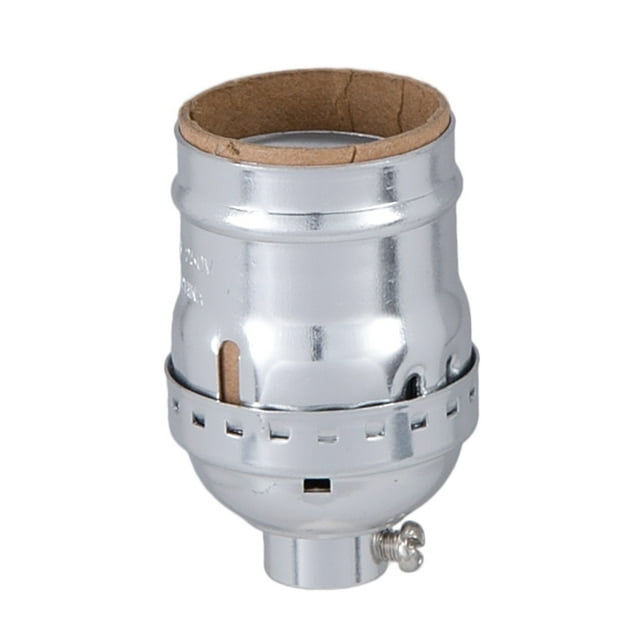 B&P Lamp® Short Keyless, Aluminum Medium Base Lamp Socket with Nickel ...