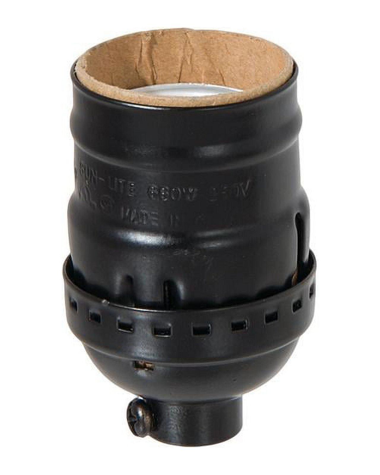 B&P Lamp® Short Keyless, Aluminum Medium Base Lamp Socket with Satin ...