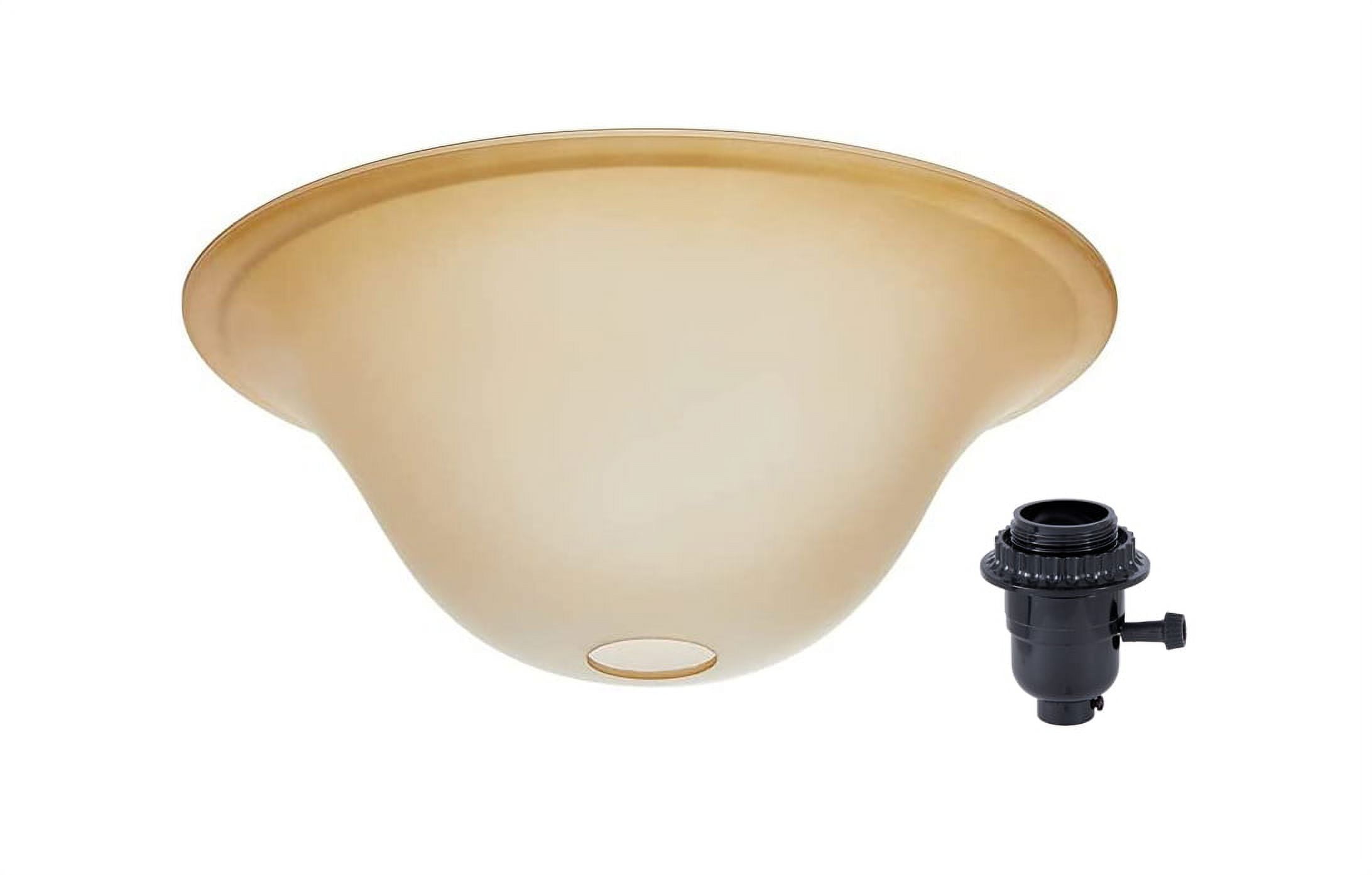 B&P Lamp Small Amber Torchiere Lamp Shade with On/Off Black Socket and ...