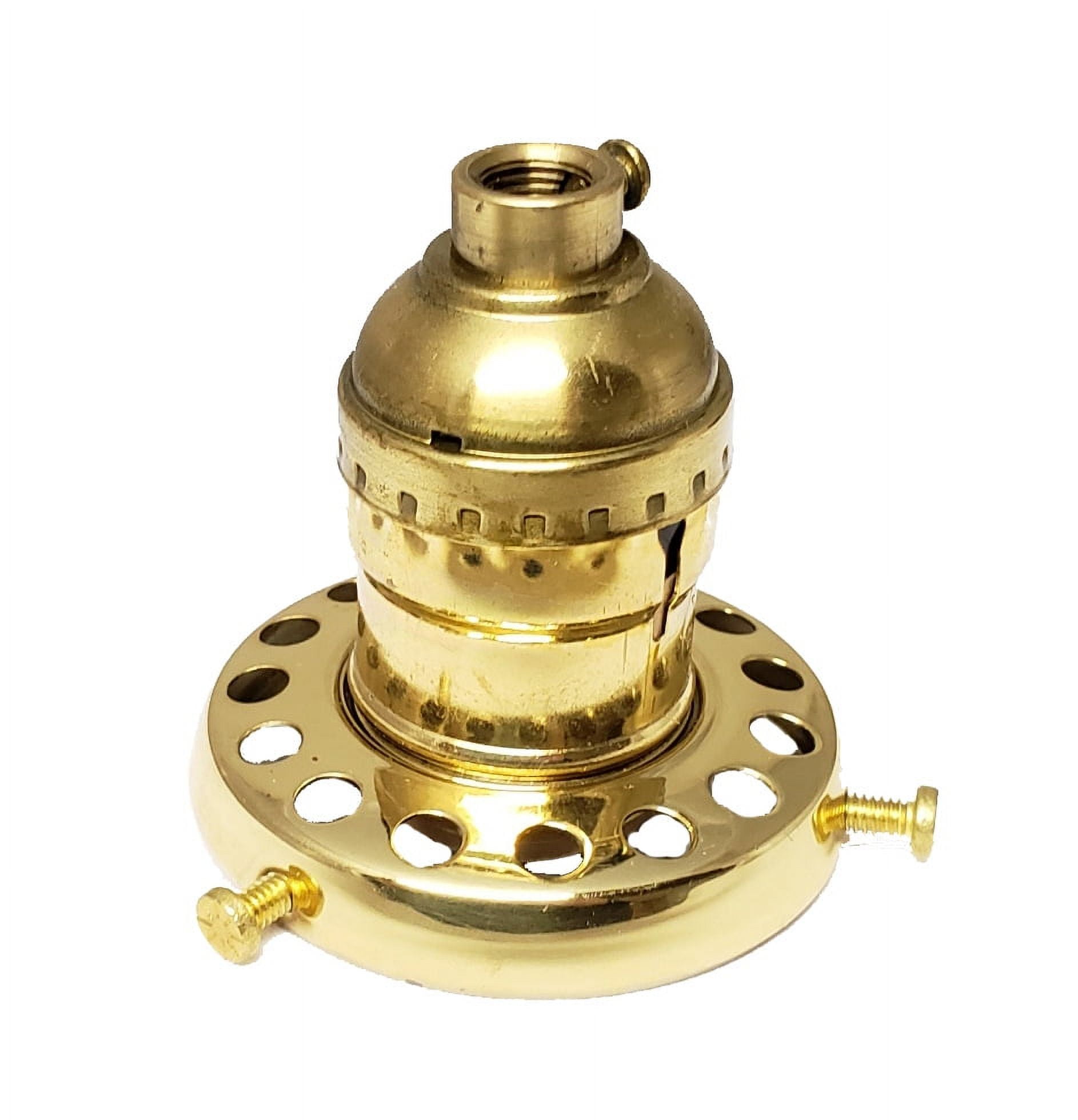 B&P Lamp Solid Brass Keyless Socket with 4" Fitter, Screw-On, UNO-Type ...