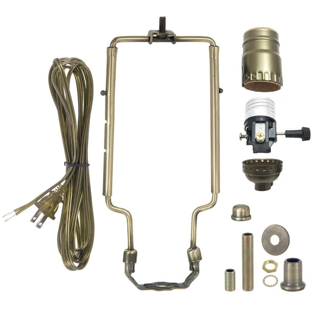 B&P Lamp Table Lamp Wiring Kit with Adjustable Harp and 3-Way Socket ...