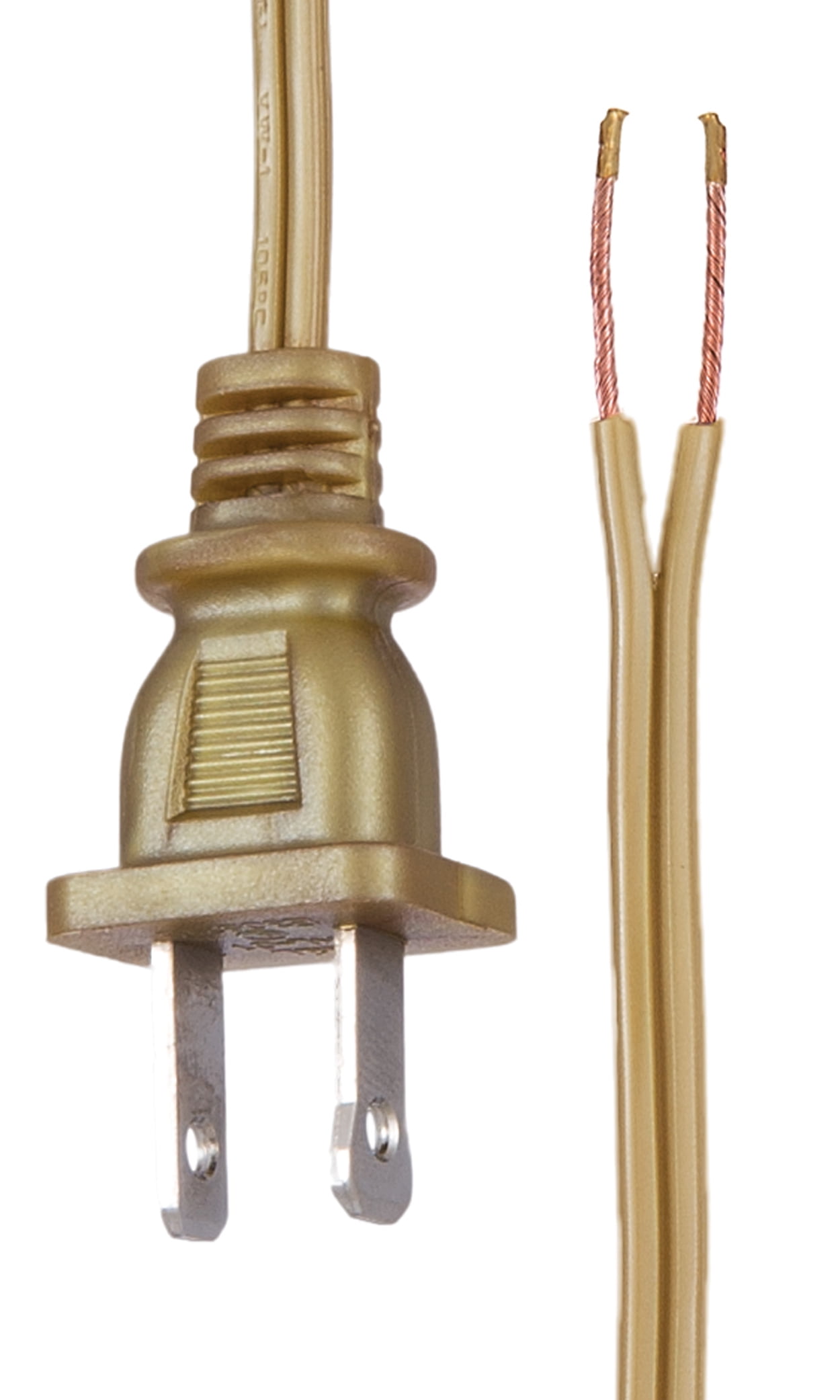 B&P Lamp® Unfinished Brass Lamp Cord, 8 Foot Long SPT-1 Wire, UL Listed - Walmart.com