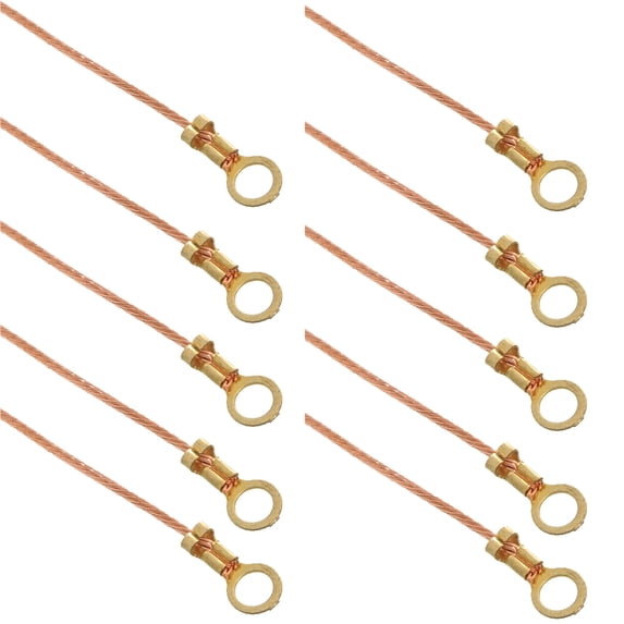 B&P Lamp® Zinc Plated Ground Lug, Slips 8-32, 12 Inch Long Copper ...