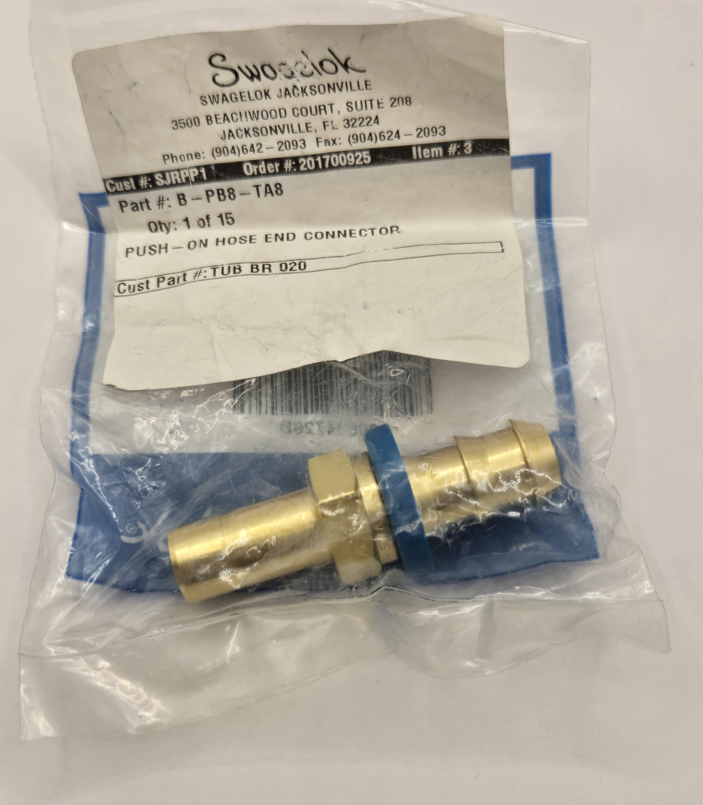 B-PB8-TA8 | Swagelok Push-Lok to Tube Adapter, 1/2" Hose : Barb x 1/2 ...