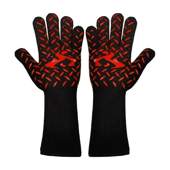 B A Pair Of Oven Mitts Heat Resistant Gloves For Handling Hot Pots Pans ...