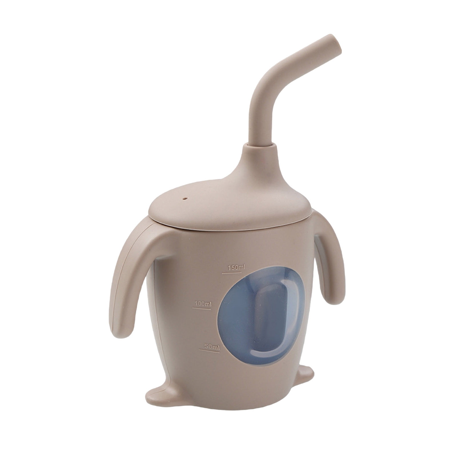 B Penguin Silicone Training Cup For Kids Double Handle Straw Cup With ...
