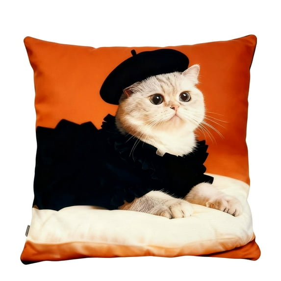 B Pet Cats Series Short Plush Pillow Cover Soft Polyester Throw ...