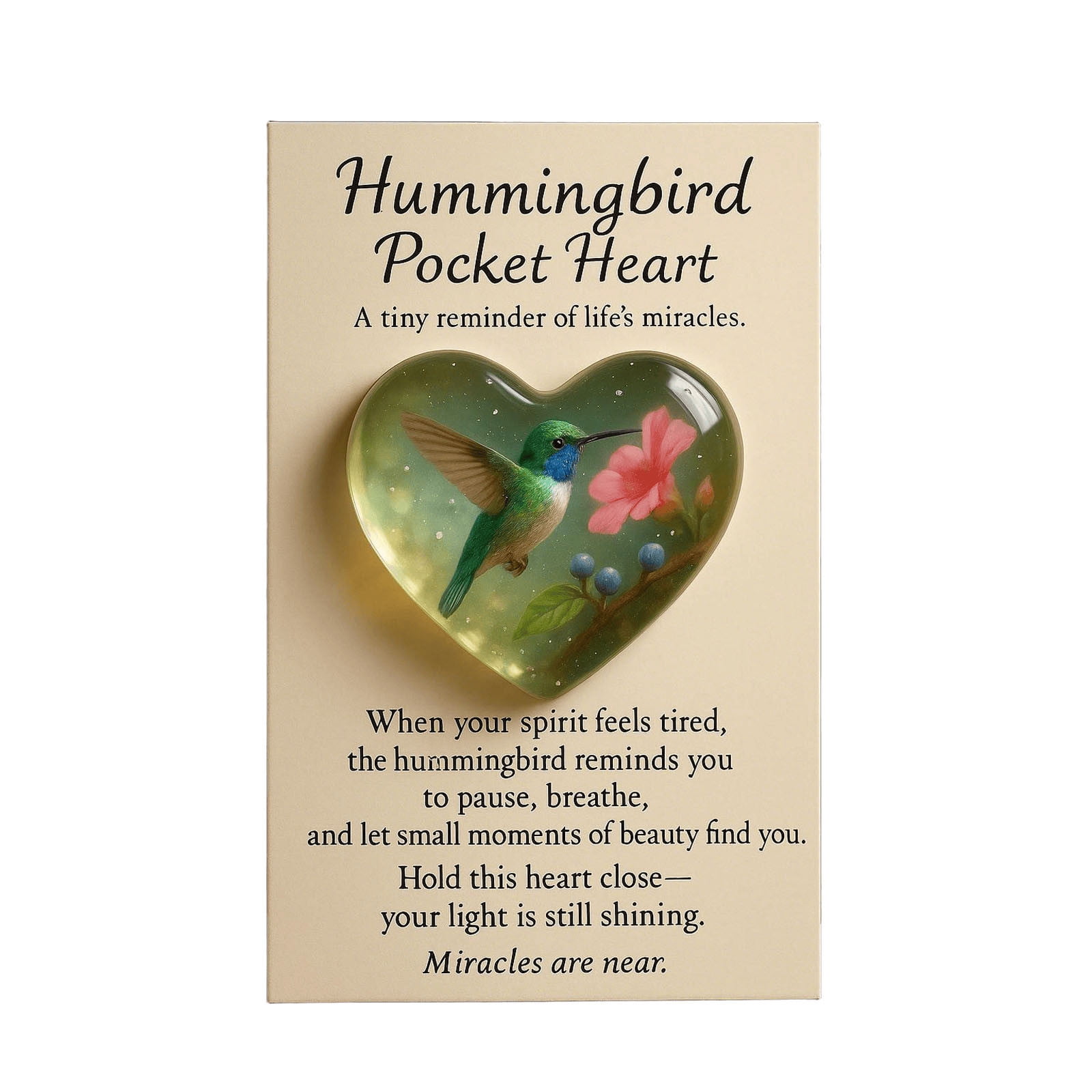 B Pocket Hug Gift Card Small Bird Resin Heartfelt Keepsake Token For ...
